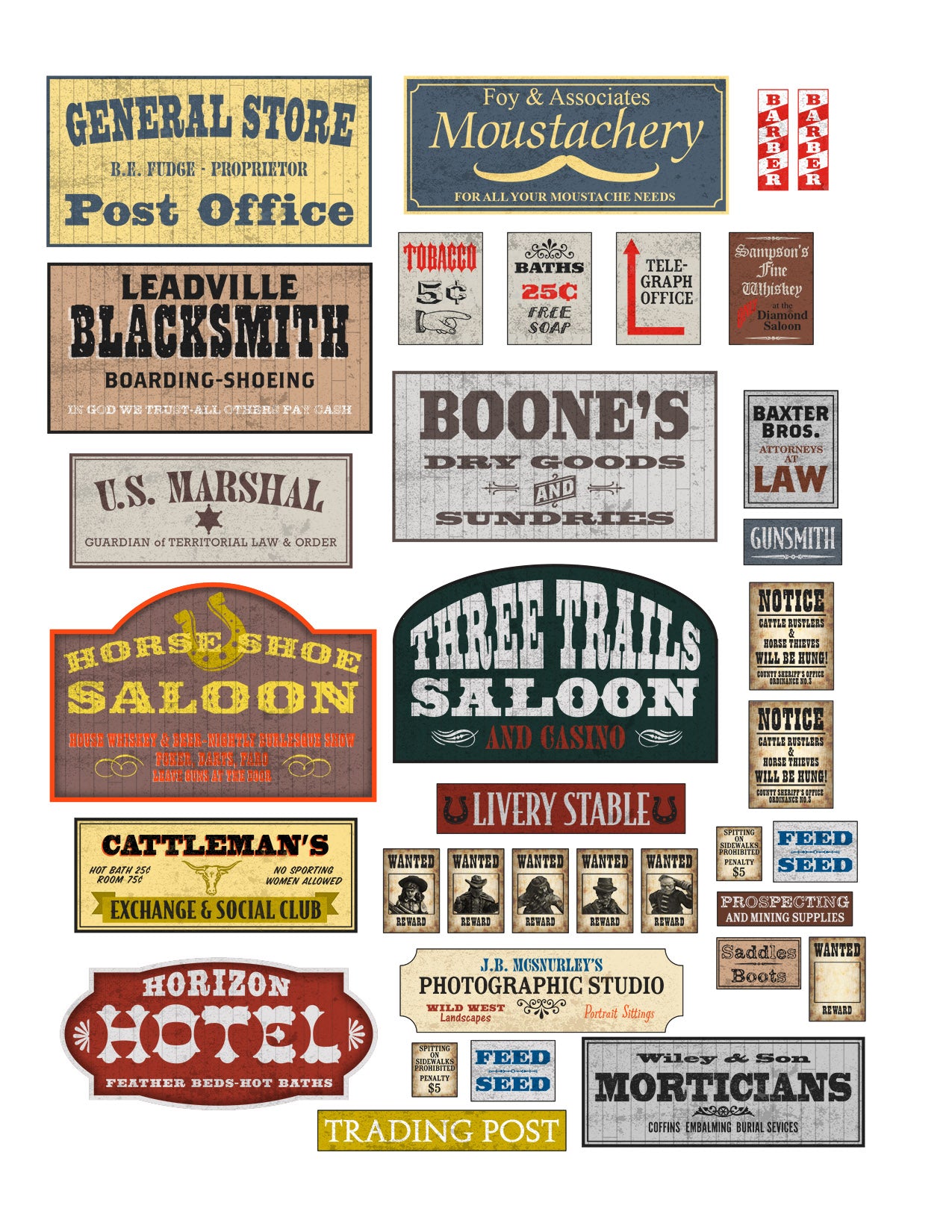 Western Signs - Downloadable .pdf – Wiley Games